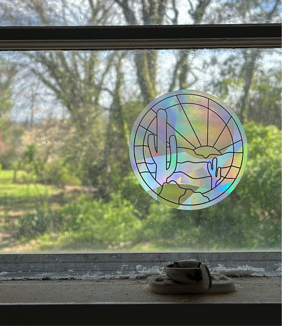 Desert Scene Suncatcher Decal | Window Cling | Rainbow Maker – Kait Makes